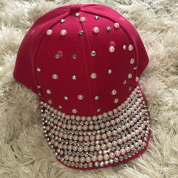 Accessories | Bling Baseball Cap With Pearls Crystals | Poshmark